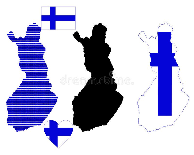 Symbol of Finland and map stock vector. Illustration of finland - 95186192