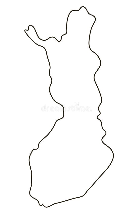 Map of Finland. Simple Outline Map Vector Illustration Stock Vector ...