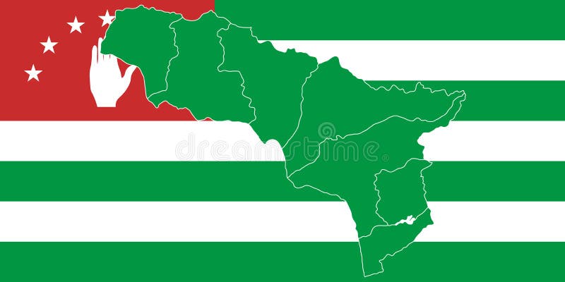Map and flag of Abkhazia. stock illustration. Illustration of political ...