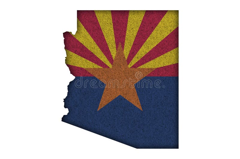 Map and Flag of Arizona on Felt Stock Illustration - Illustration of ...