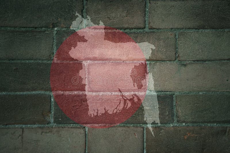 Map and Flag of Bangladesh on a Old Brick Wall Stock Image - Image of ...