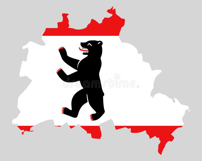 Map and flag of Berlin stock vector. Illustration of outline - 85905485