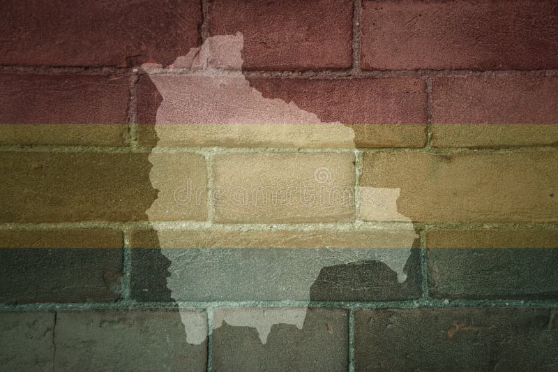 Map and Flag of Bolivia on a Old Brick Wall Stock Image - Image of ...