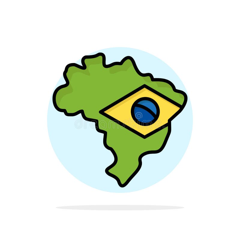 Map, Flag, Brazil Abstract Circle Background Flat Color Icon Stock ...