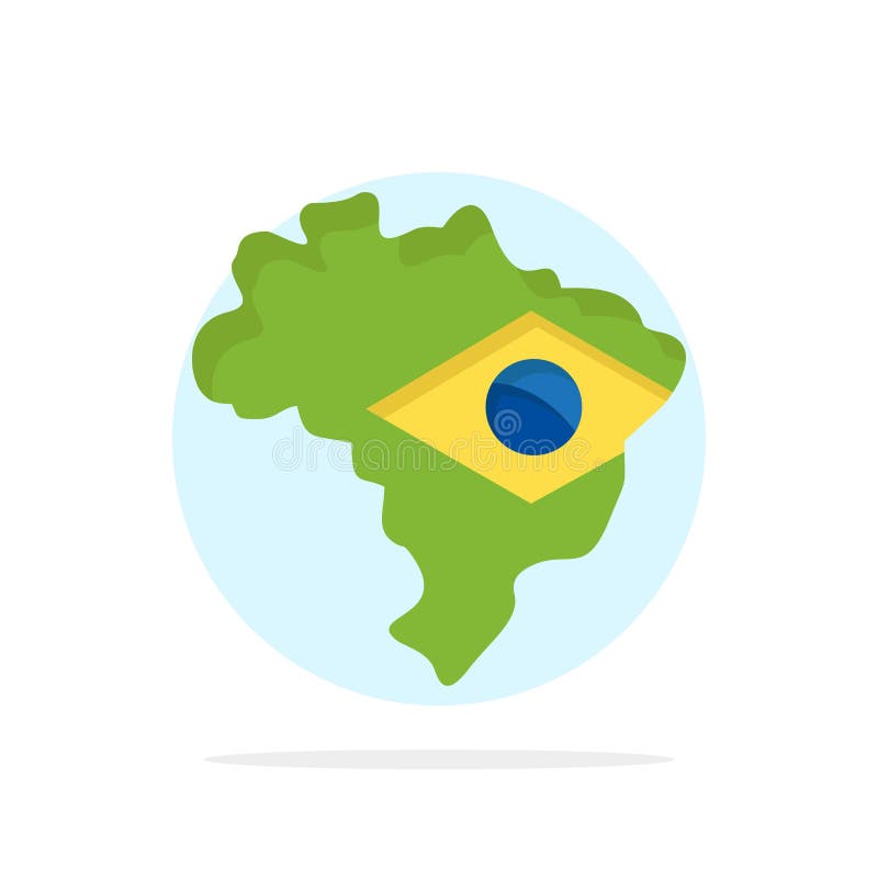 Map, Flag, Brazil Abstract Circle Background Flat Color Icon Stock ...