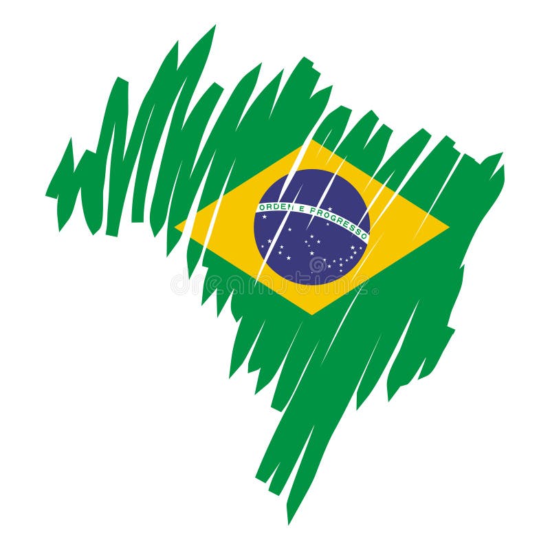 Map flag Brazil (vector) stock vector. Illustration of brazil - 4715149