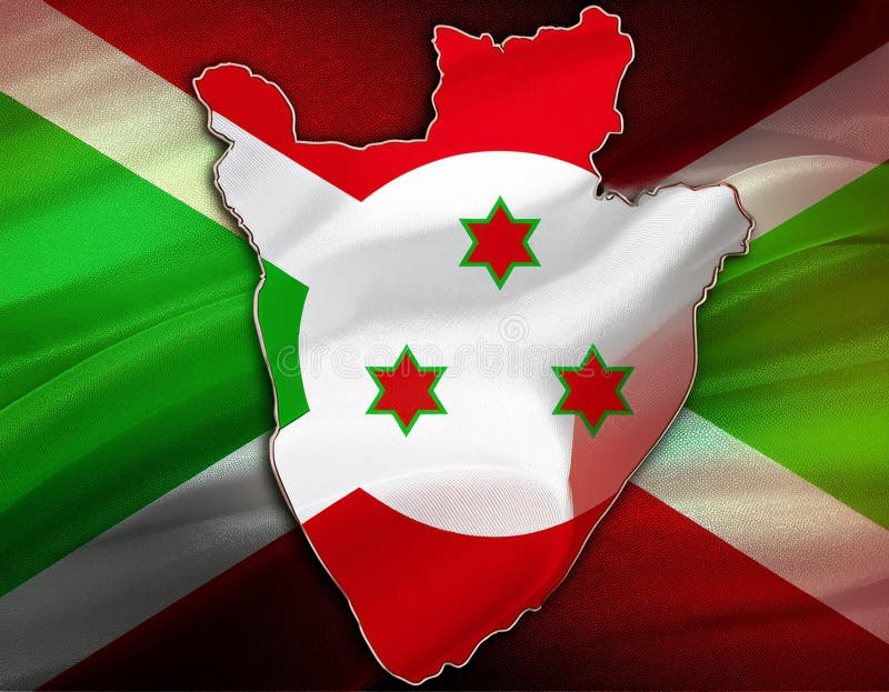 Map and Flag of Burundi stock illustration. Illustration of chart ...