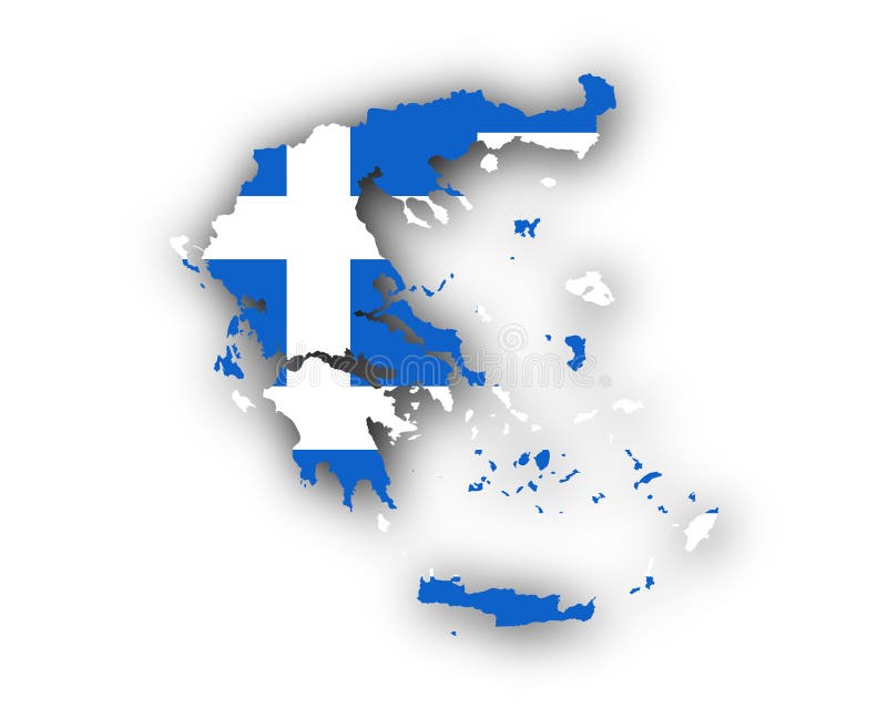 Map and flag of Greece stock vector. Illustration of colors - 90286065