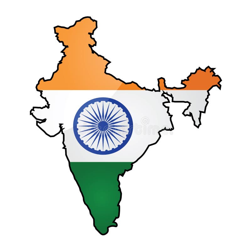 Map and flag of India stock vector. Illustration of icon - 28436711