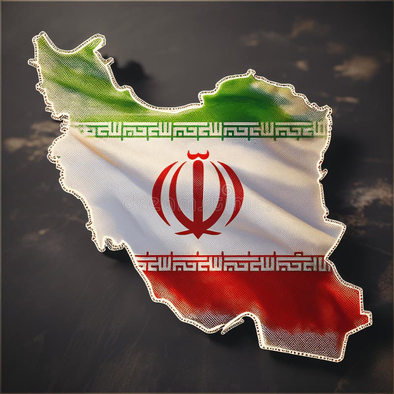 Map and flag of Iranian. stock illustration. Illustration of border ...