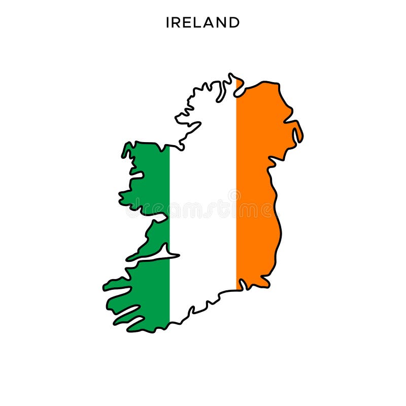Outline Map of Ireland Vector Design Template. Editable Stroke Stock ...