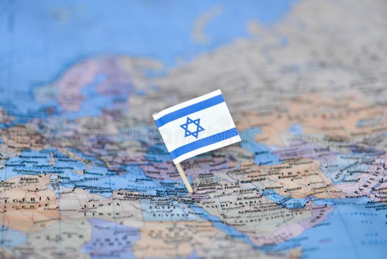 Map with flag of Israel stock image. Image of symbol - 147046831