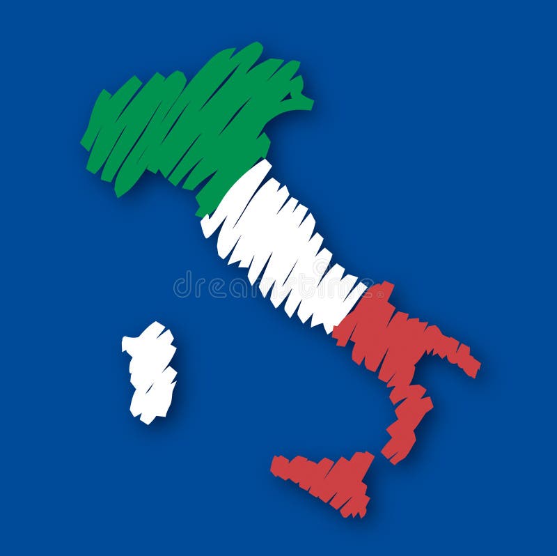 Map flag Italy (vector) stock vector. Illustration of represent - 4715583