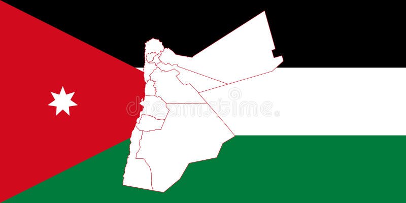 Map and flag of Jordan stock illustration. Illustration of national ...