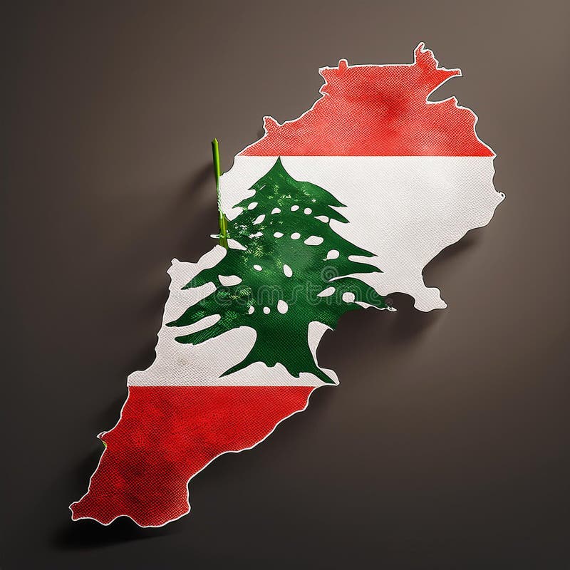 Map and flag of Lebanon stock illustration. Illustration of backdrop ...