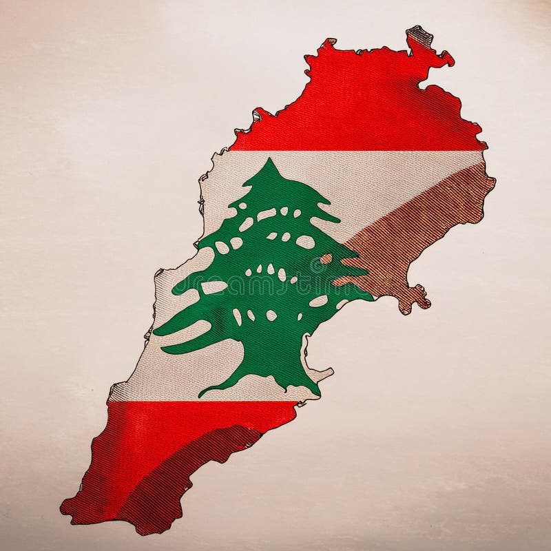 Map and flag of Lebanon stock illustration. Illustration of color ...
