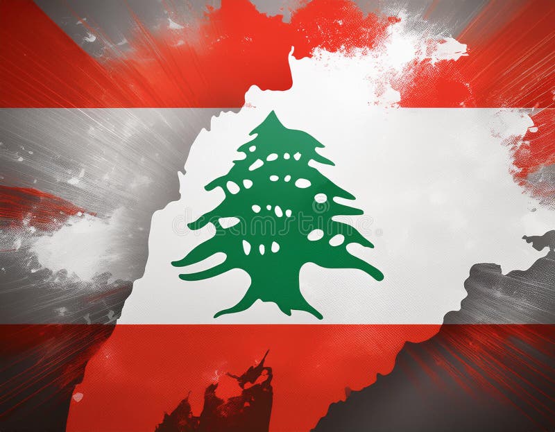 Map and flag of Lebanon stock illustration. Illustration of font ...
