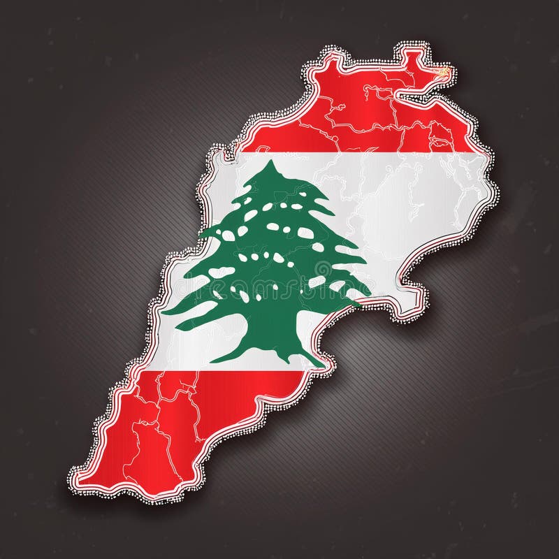 Map and flag of Lebanon stock illustration. Illustration of plant ...