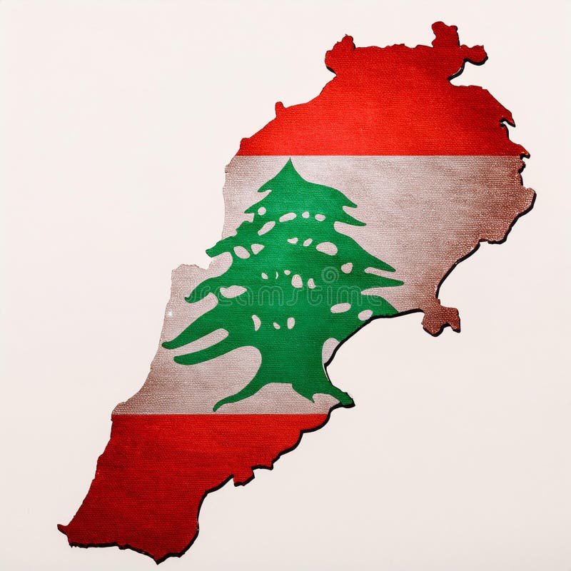Map and flag of Lebanon stock illustration. Illustration of destination ...