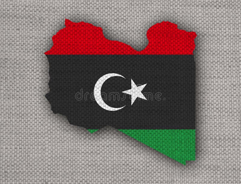 Map and Flag of Libya on Old Linen Stock Illustration - Illustration of ...