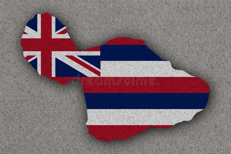 Map and Flag of Maui on Felt Stock Illustration - Illustration of ...