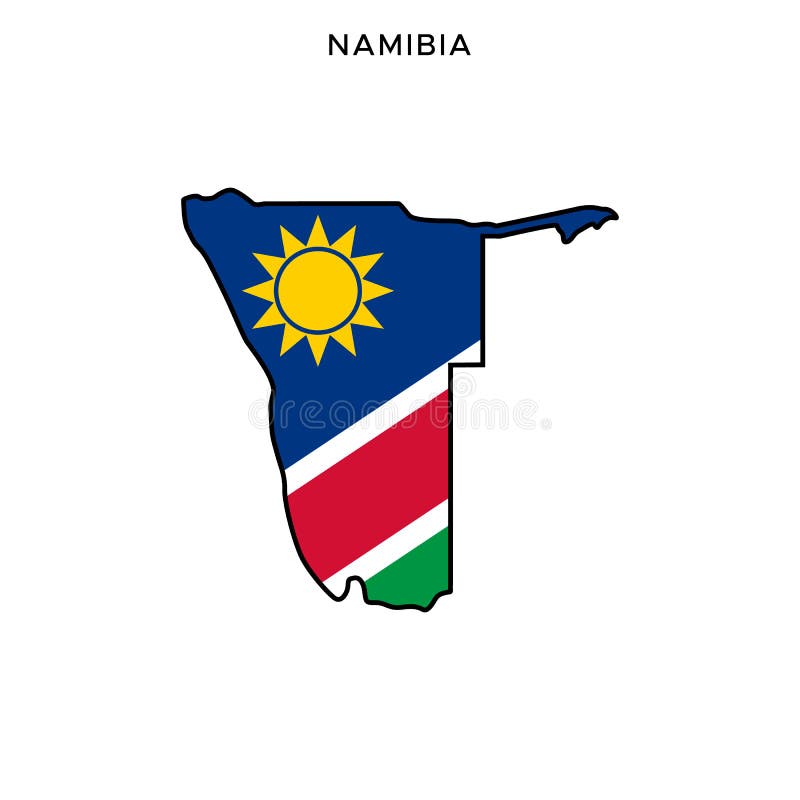 Map and Flag of Namibia Vector Design Template with Editable Stroke ...