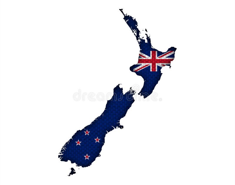 Map and Flag of New Zealand on Corrugated Iron, Stock Illustration ...