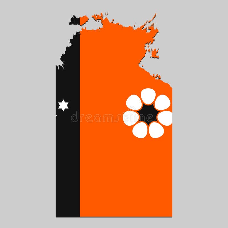 Northern Territory Map With Australian National Flag Illustration Stock ...