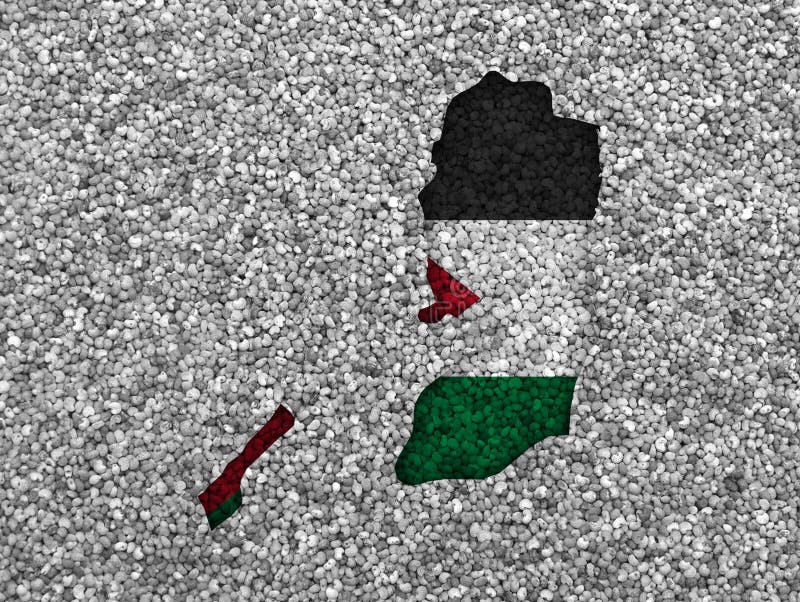 Map and Flag of Palestine on Poppy Seeds Stock Illustration ...