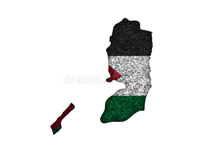 Map and Flag of Palestine on Poppy Seeds Stock Illustration ...