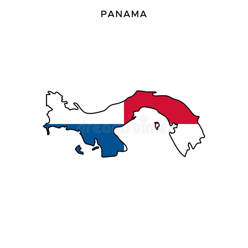 Map and Flag of Panama Vector Design Template with Editable Stroke ...