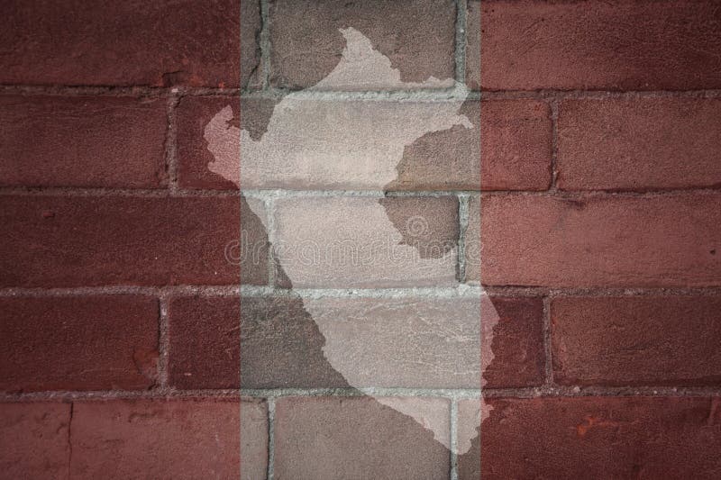 Map and Flag of Peru on a Old Brick Wall Stock Photo - Image of america ...