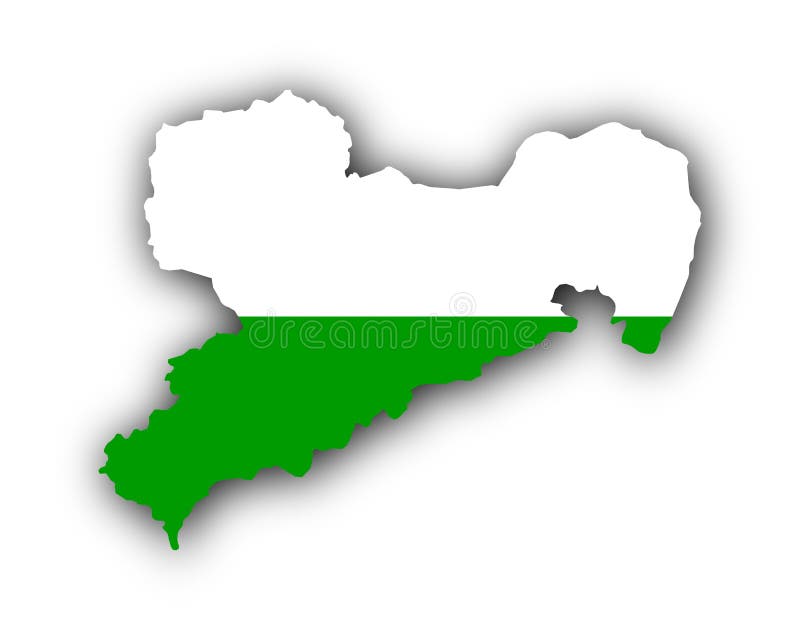 Map and flag of Saxony stock vector. Illustration of shade - 85123535