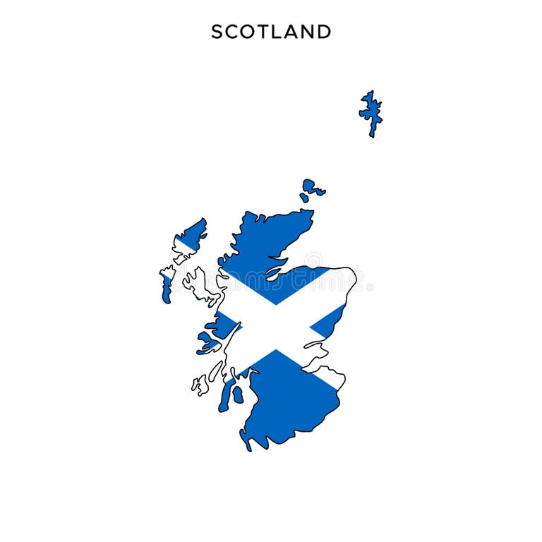 Map and Flag of Scotland Vector Design Template with Editable Stroke ...