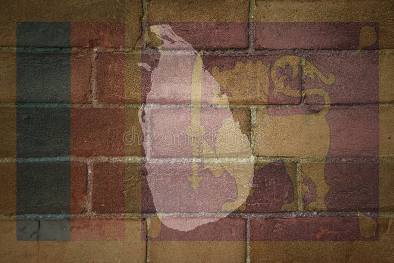 Map and Flag of Sri Lanka on a Old Brick Wall Stock Photo - Image of ...