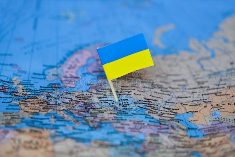 Map with flag of Ukraine stock photo. Image of location - 147046800