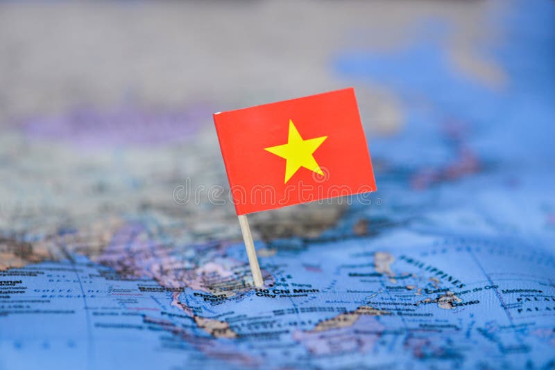 Map with flag of Vietnam stock image. Image of symbol - 147047091