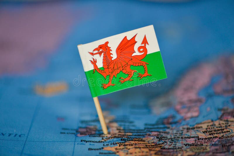 Map with flag of Wales stock image. Image of vacation - 147048095