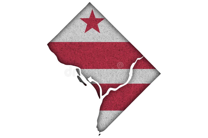 Map and Flag of Washington DC. on Felt Stock Illustration ...