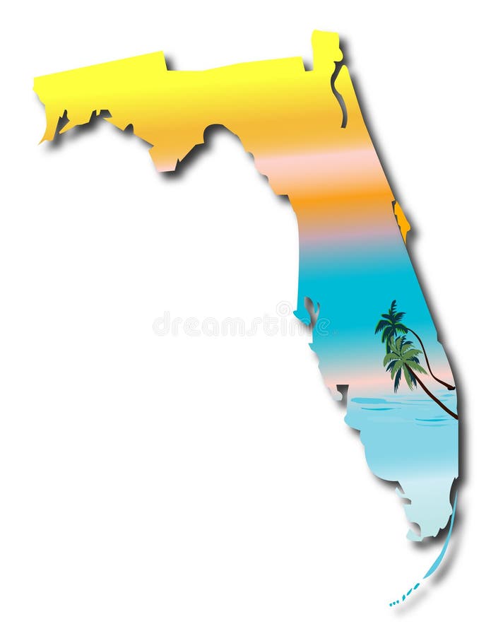 Map of Florida state stock vector. Illustration of american - 9540373