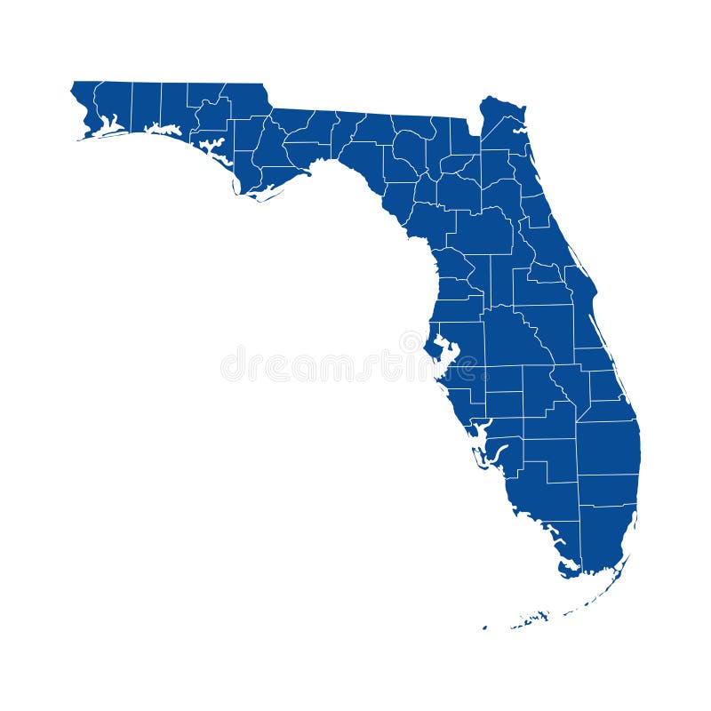 Florida and its counties stock illustration. Illustration of vector ...