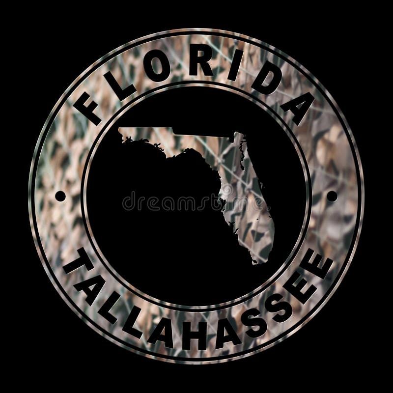 Map of Florida, Military Stamp Stock Illustration - Illustration of ...