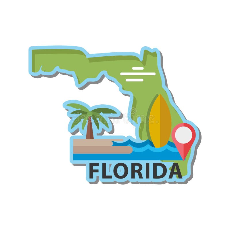 Map of Florida State. Vector Illustration Decorative Design Stock ...