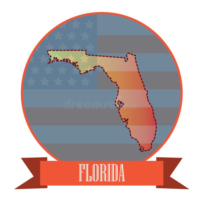 Map of Florida State. Vector Illustration Decorative Design Stock ...