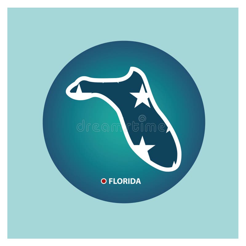 Map of Florida State. Vector Illustration Decorative Design Stock ...