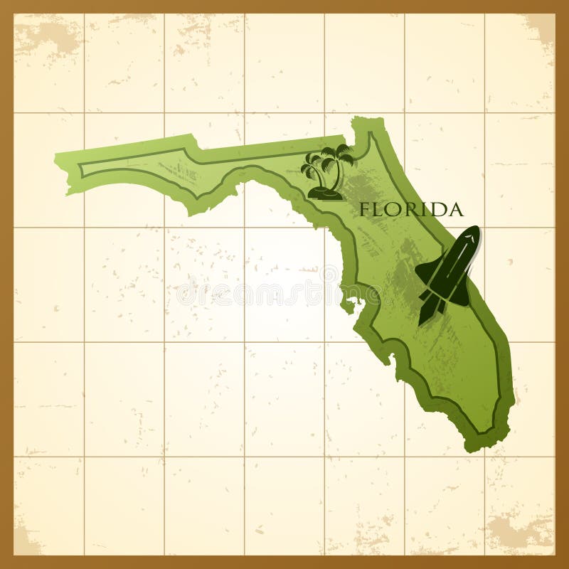 Map of Florida State. Vector Illustration Decorative Design Stock ...