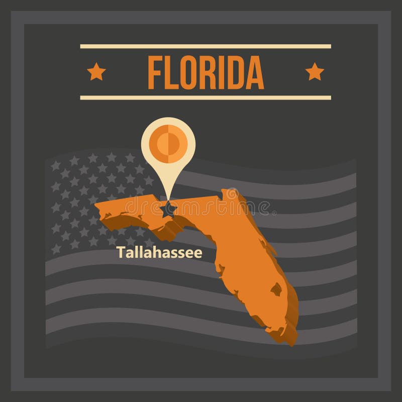 Map of Florida State. Vector Illustration Decorative Design Stock ...