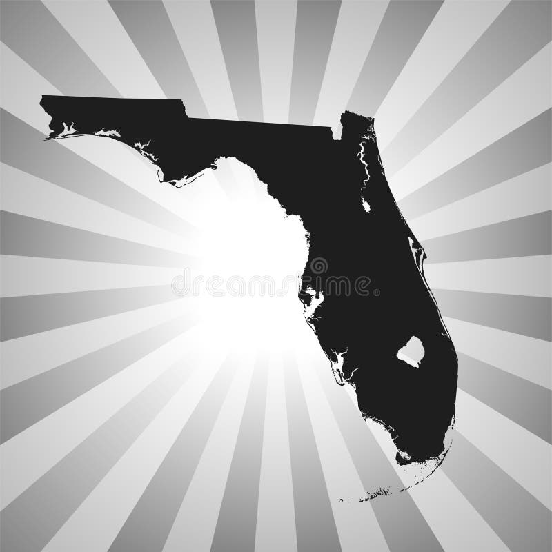 Map of the Florida stock vector. Illustration of sunlight - 204776136