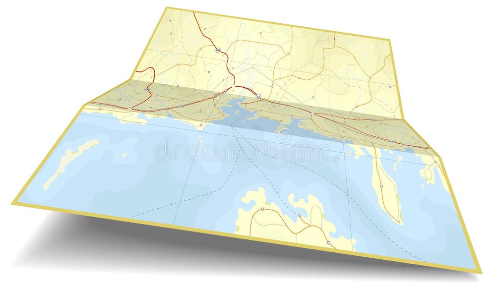 Map folding stock vector. Illustration of nameless, chart - 11763754