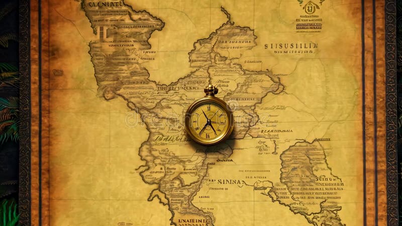 A Map Of A Forest With A Compass On Top Of It Stock Video Video Of Geography Voyage 350560611